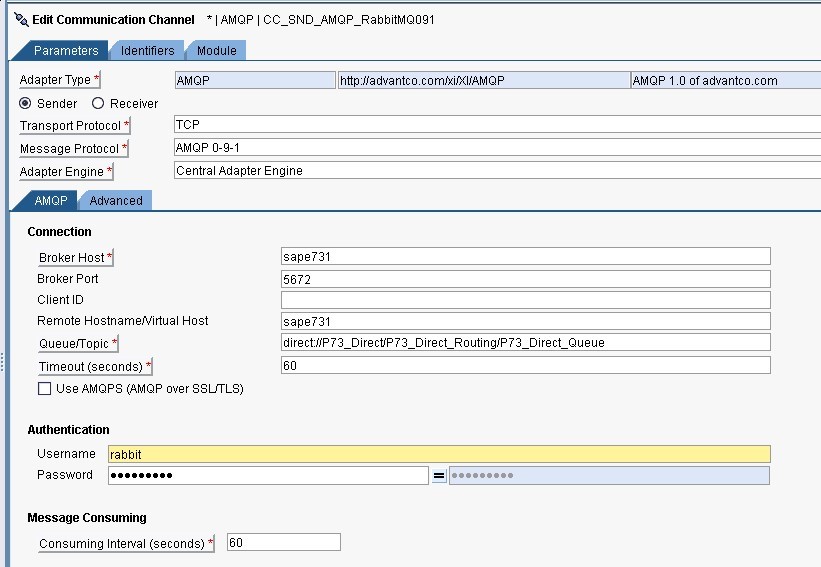 SAP Process Integration – RabbitMQ AMQP 0-9-1 integration
